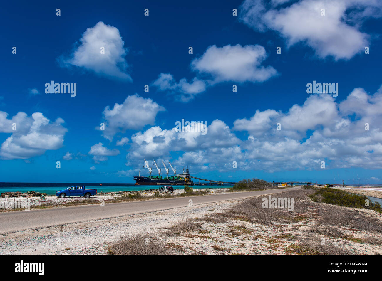 Impression of the famous Salt Factory of Cargill at Bonaire Island ...