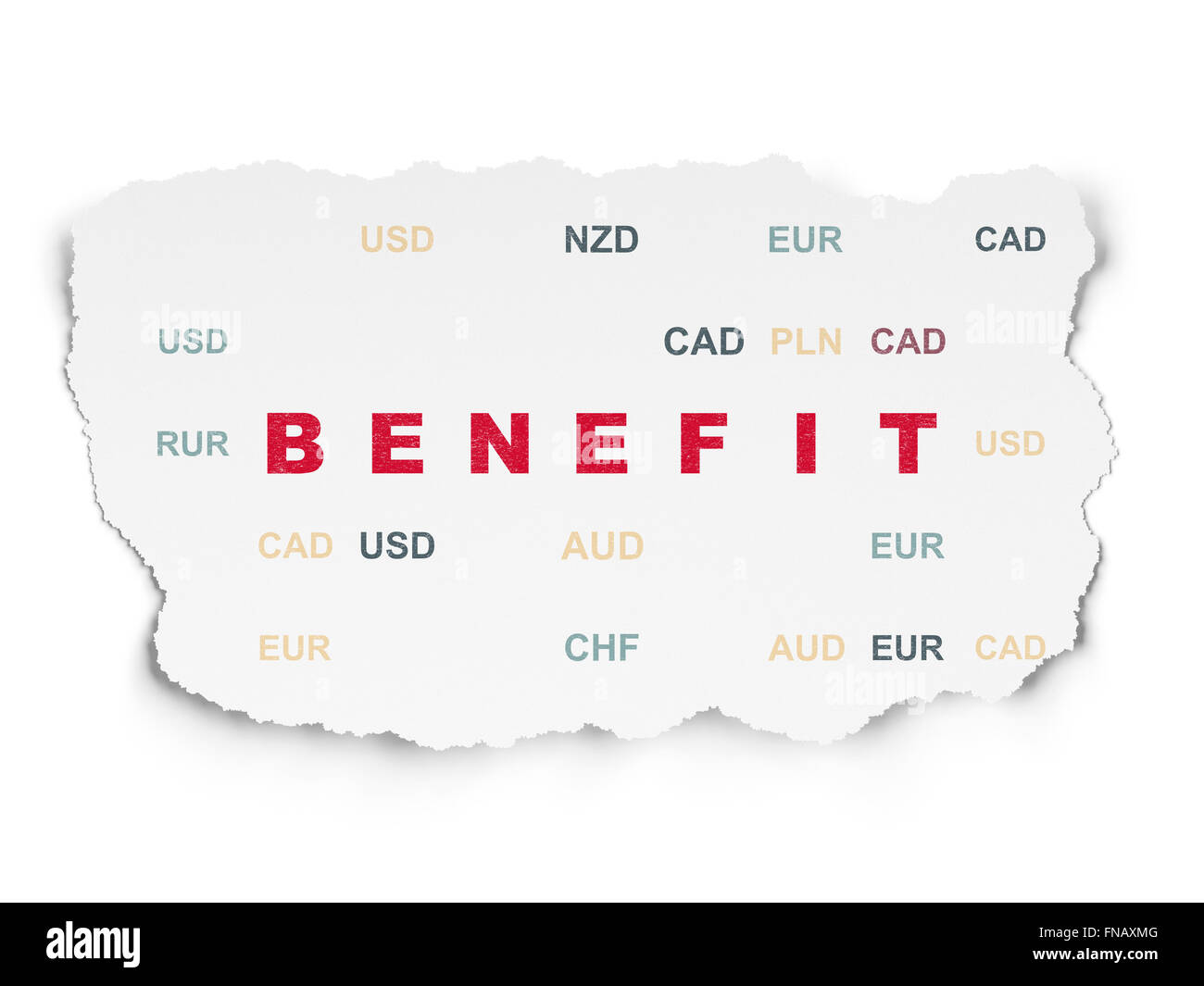 Finance concept: Benefit on Torn Paper background Stock Photo - Alamy