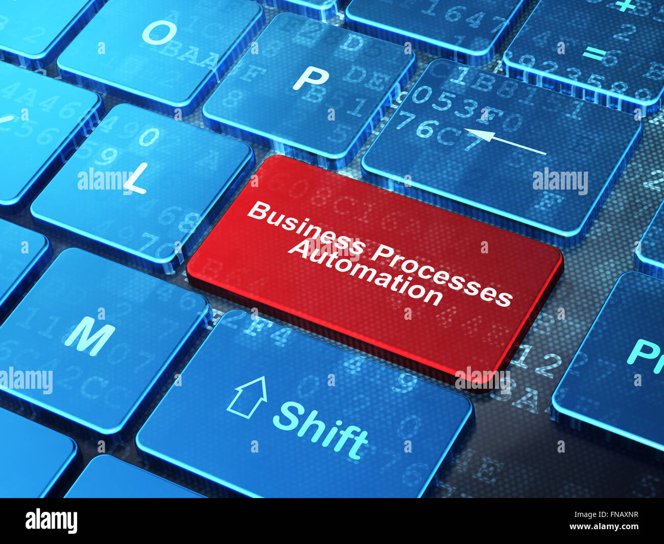 Business concept: Business Processes Automation on computer keyboard ...