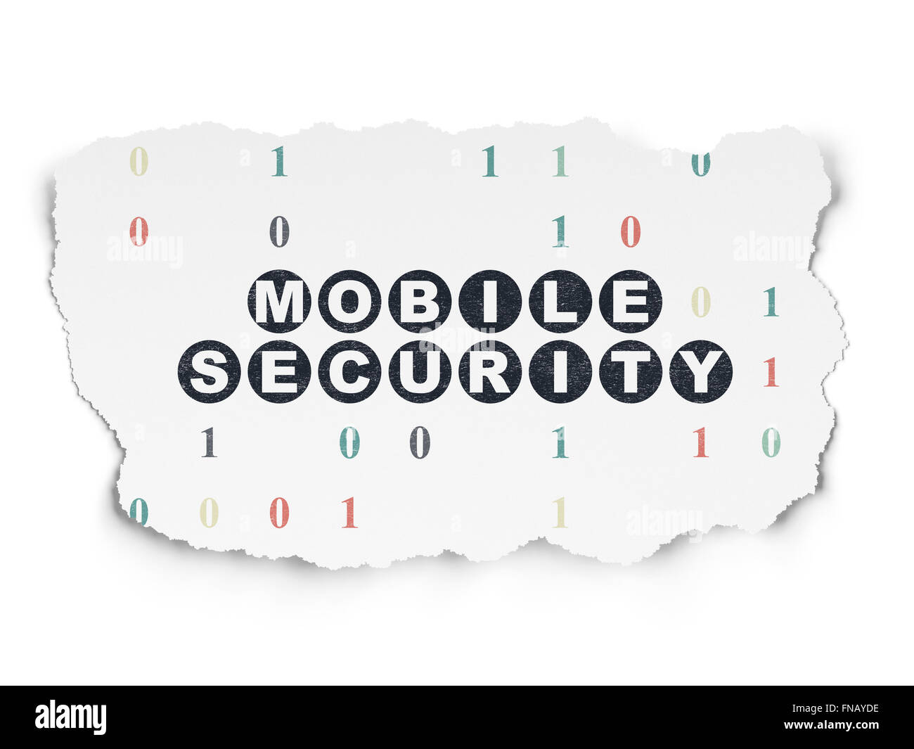 Privacy concept: Mobile Security on Torn Paper background Stock Photo ...
