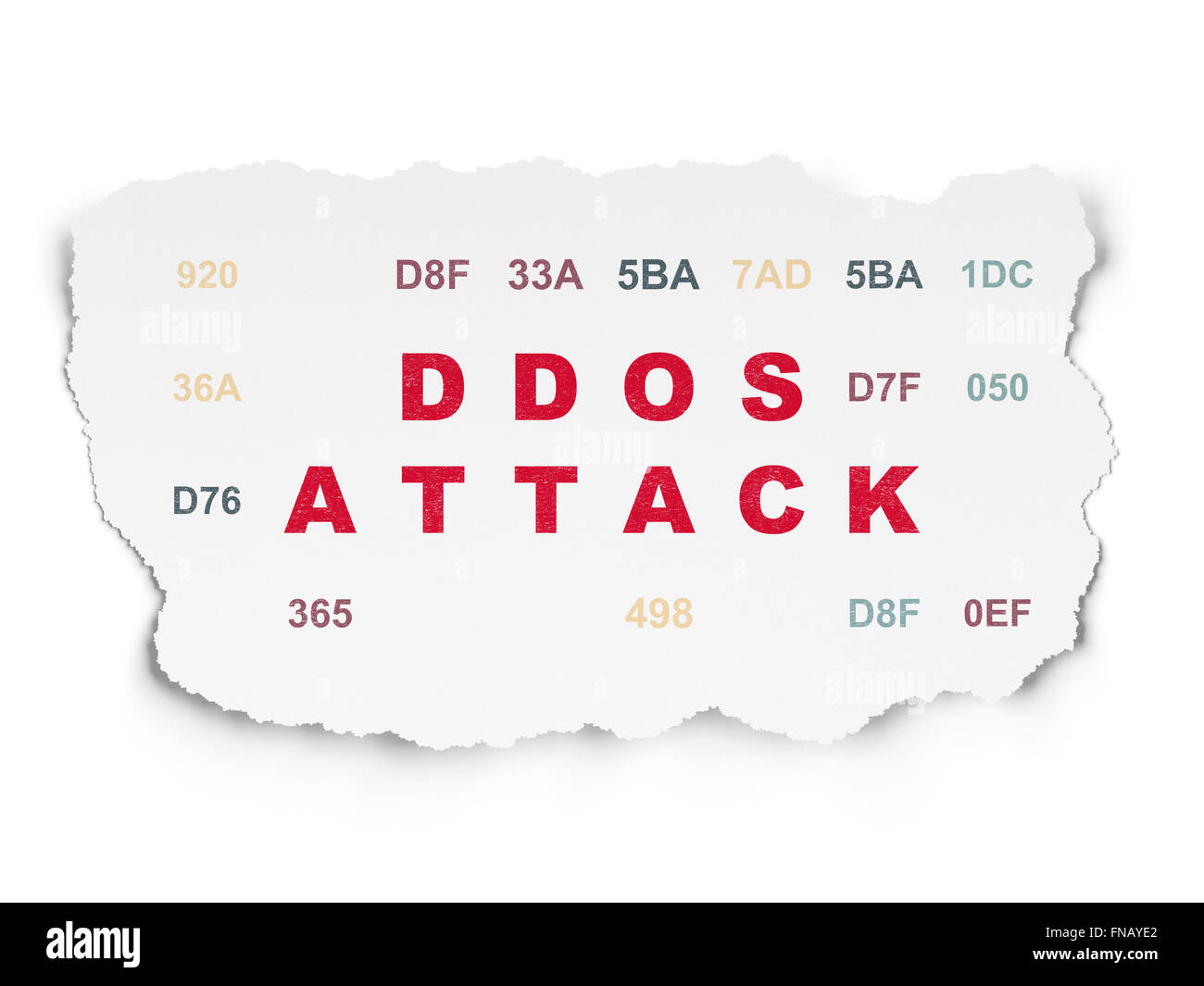 Security concept: DDOS Attack on Torn Paper background Stock Photo - Alamy