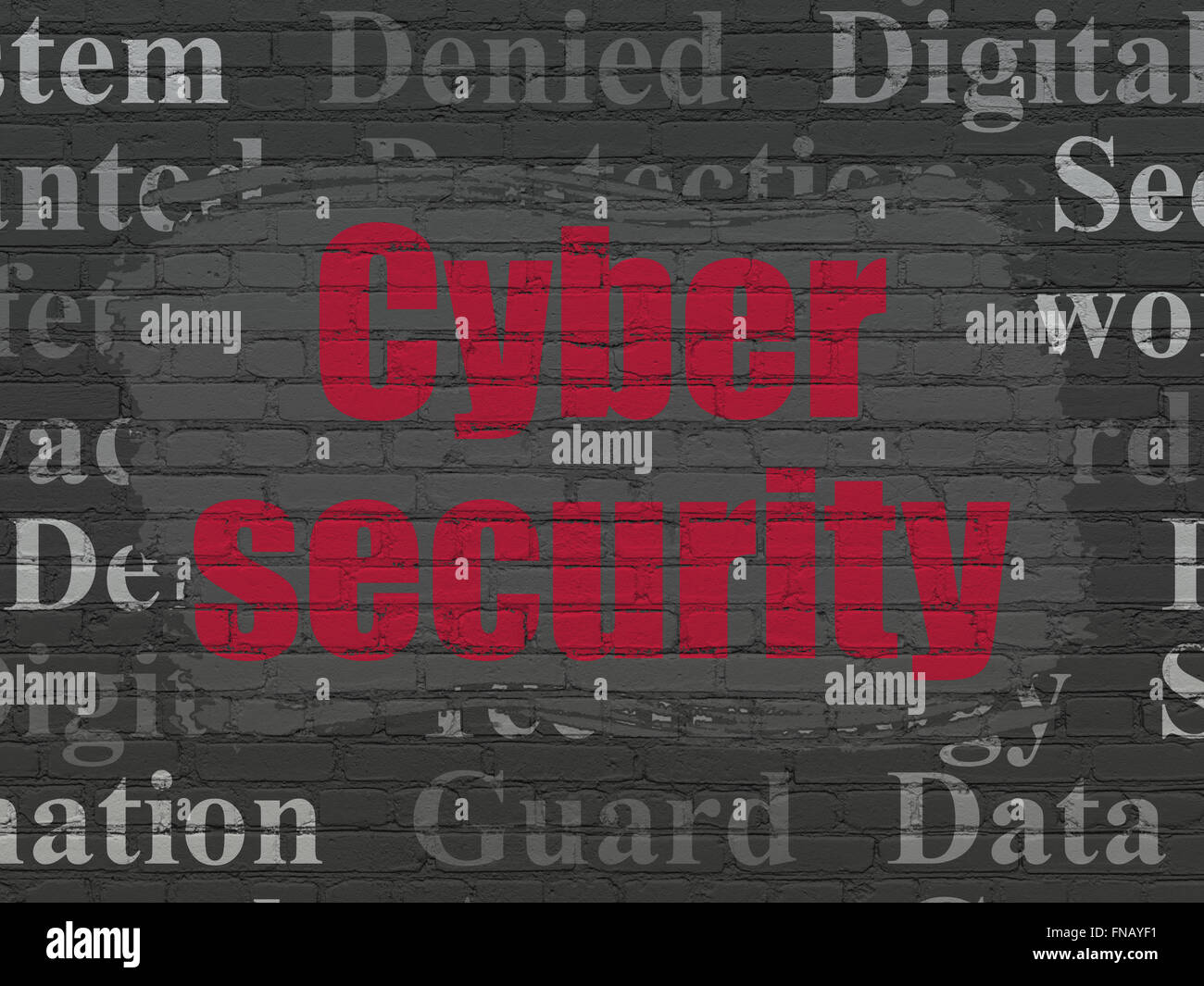 Privacy concept: Cyber Security on wall background Stock Photo - Alamy