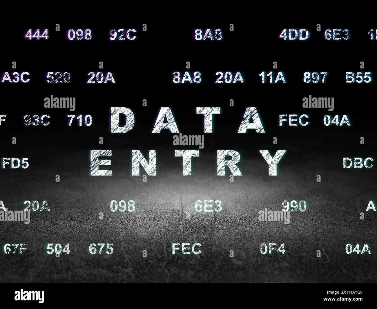Data concept: Data Entry in grunge dark room Stock Photo - Alamy