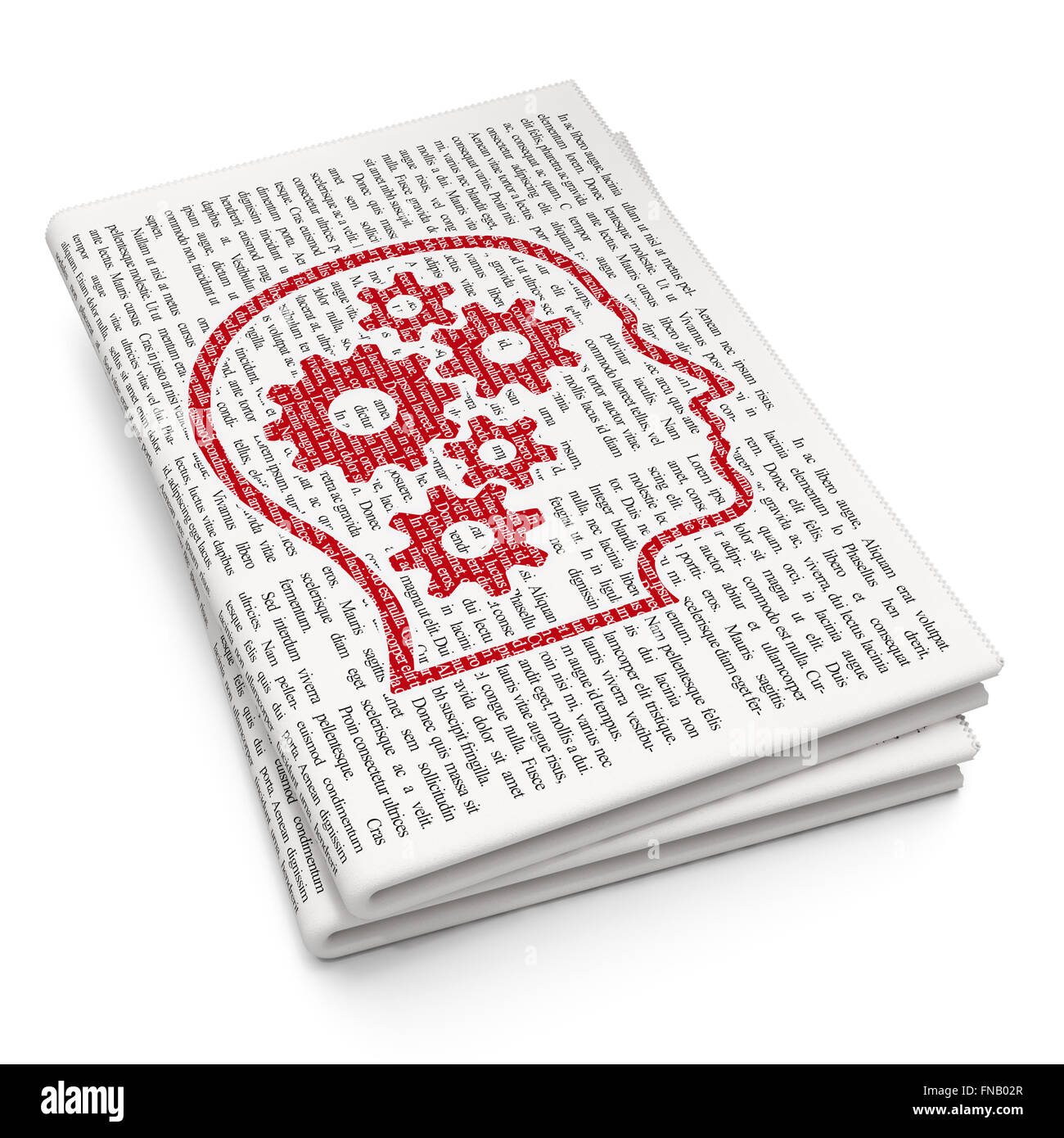 Learning concept: Head With Gears on Newspaper background Stock Photo ...