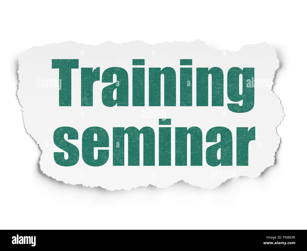 Studying concept: Training Seminar on Torn Paper background Stock Photo ...