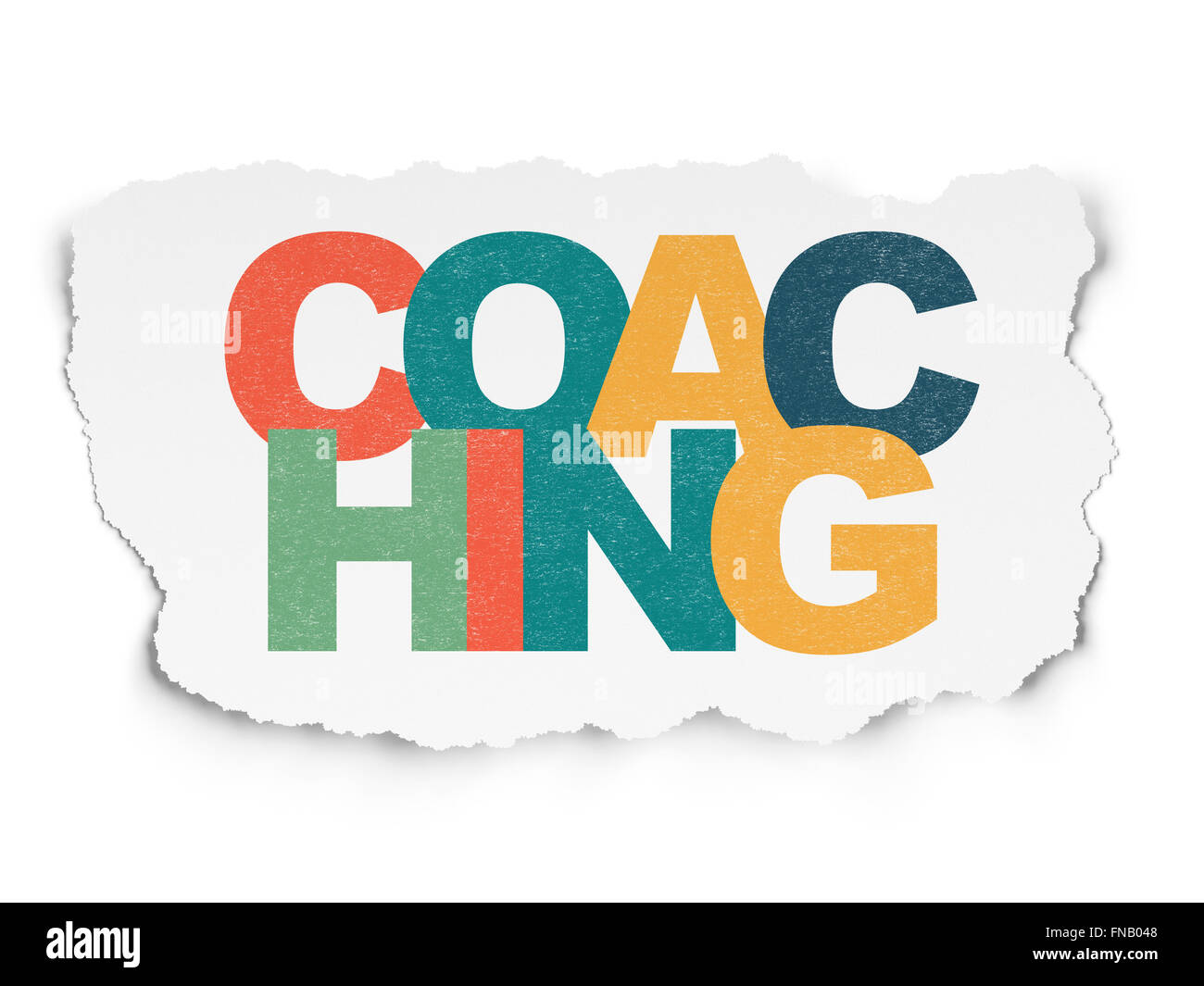 Learning concept: Coaching on Torn Paper background Stock Photo - Alamy