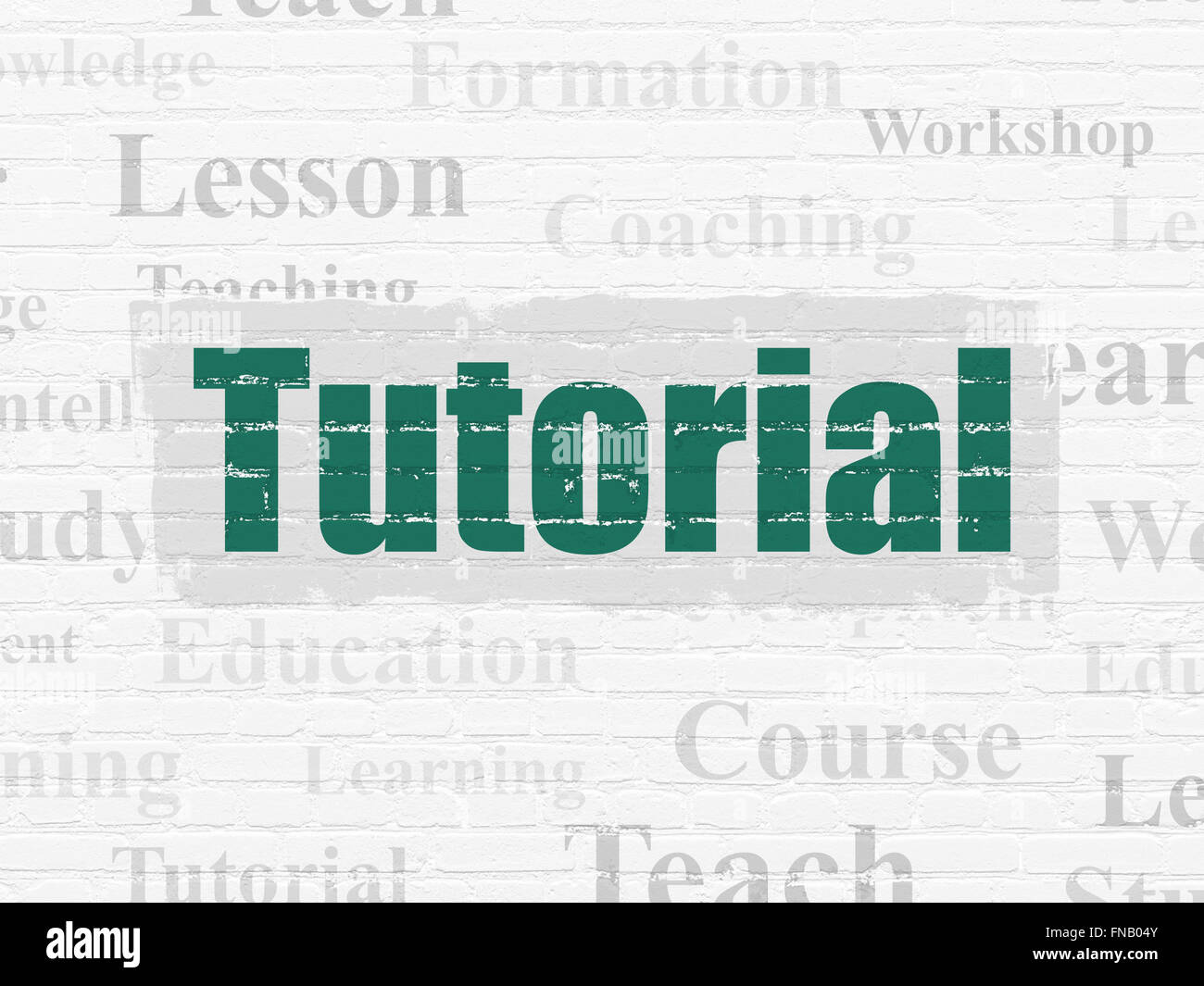 Learning concept: Tutorial on wall background Stock Photo - Alamy