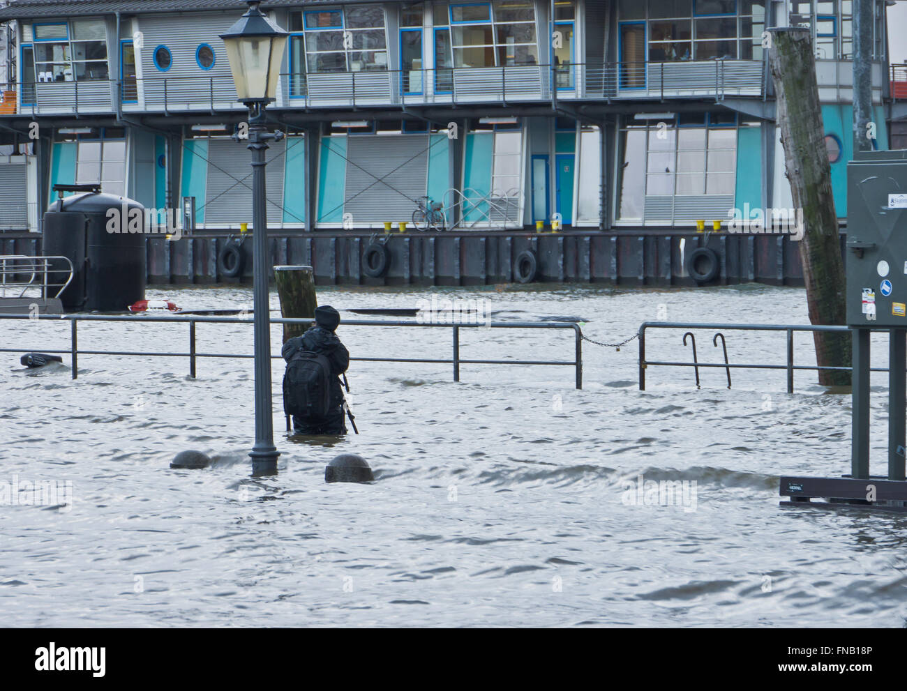 Storm floods the Port of Hamburg Stock Photo - Alamy