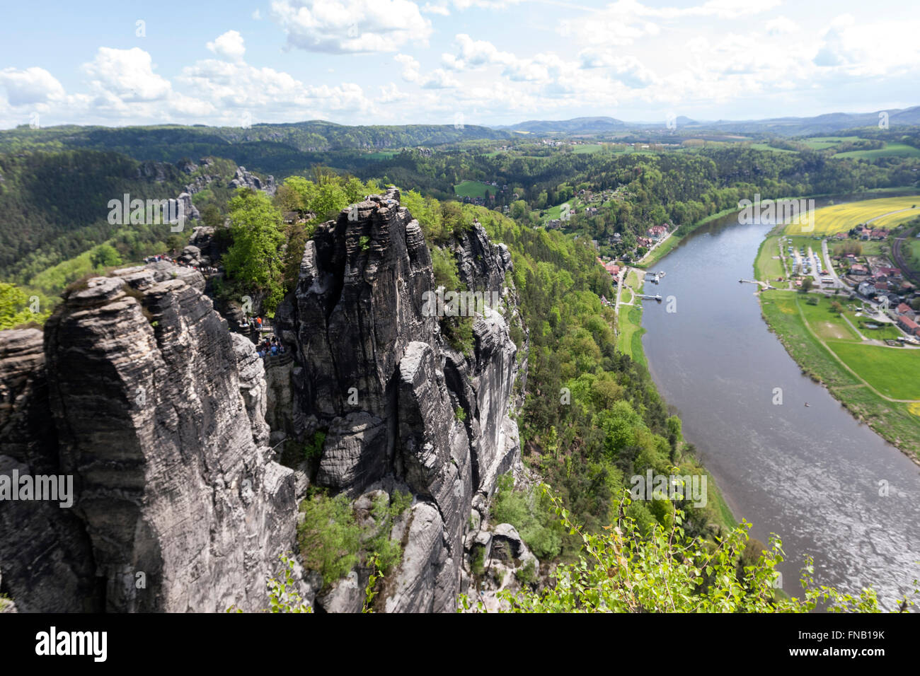 Germany sachsische schweiz elbe sandstone highlands elbe valley river ...
