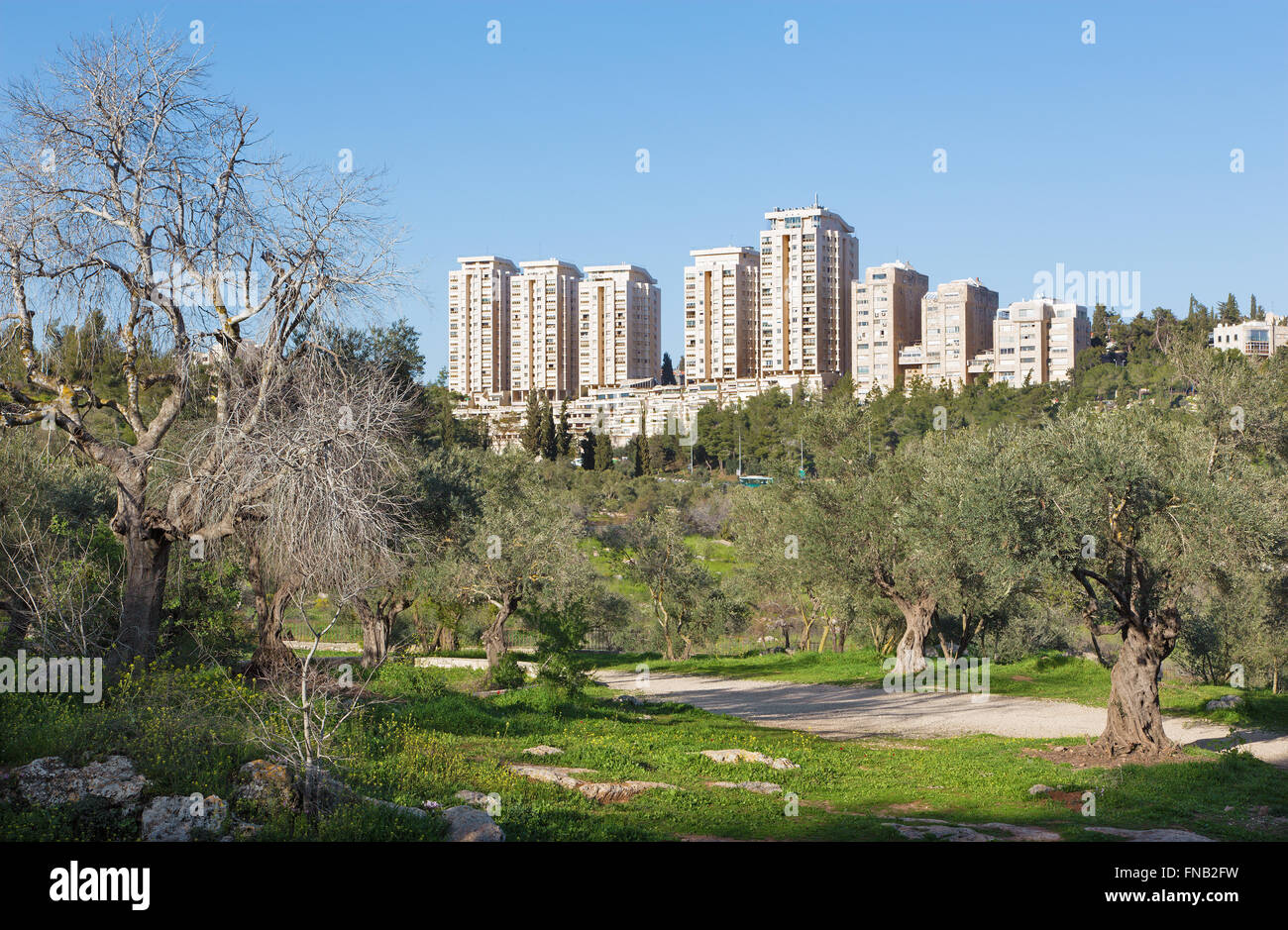 Jerusalem - Emek HaMatsleva - Rehavia Park and modern residencial ...