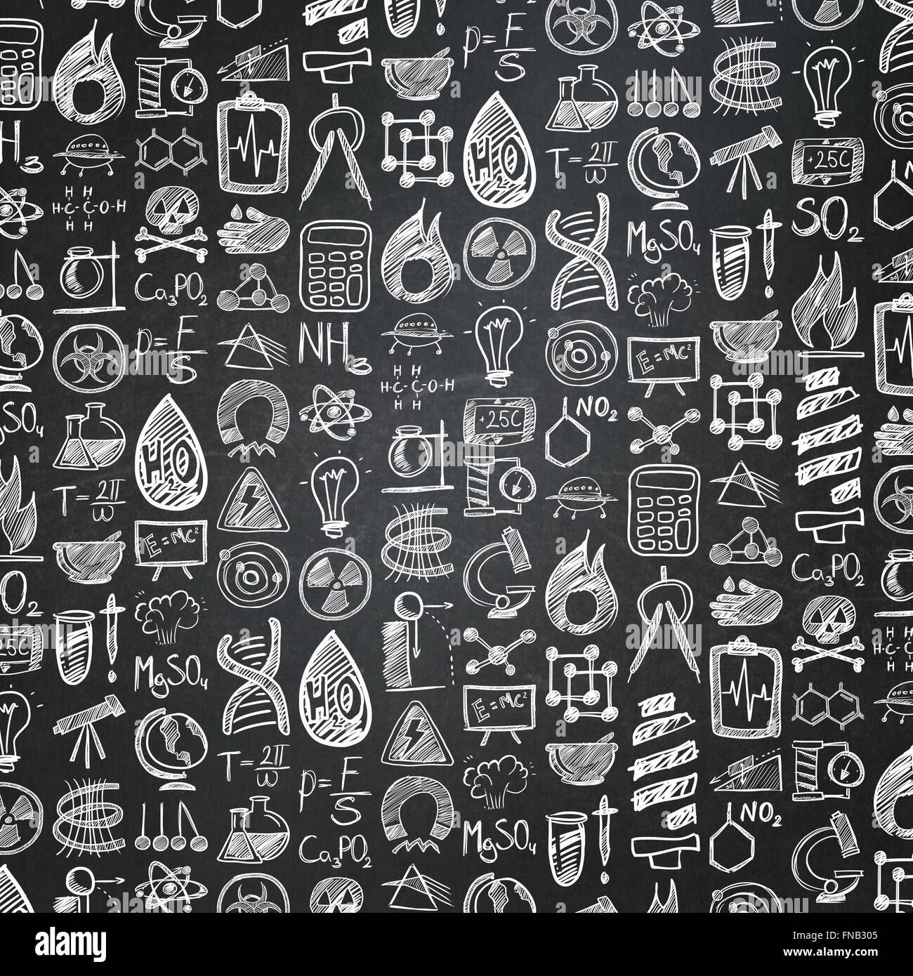 Education background: School Board with Hand Drawn Science Icons Stock ...