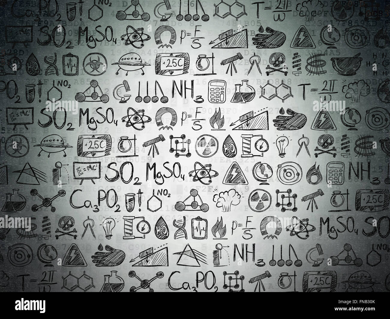 Digital background: Digital Paper with Hand Drawn Science Icons Stock ...