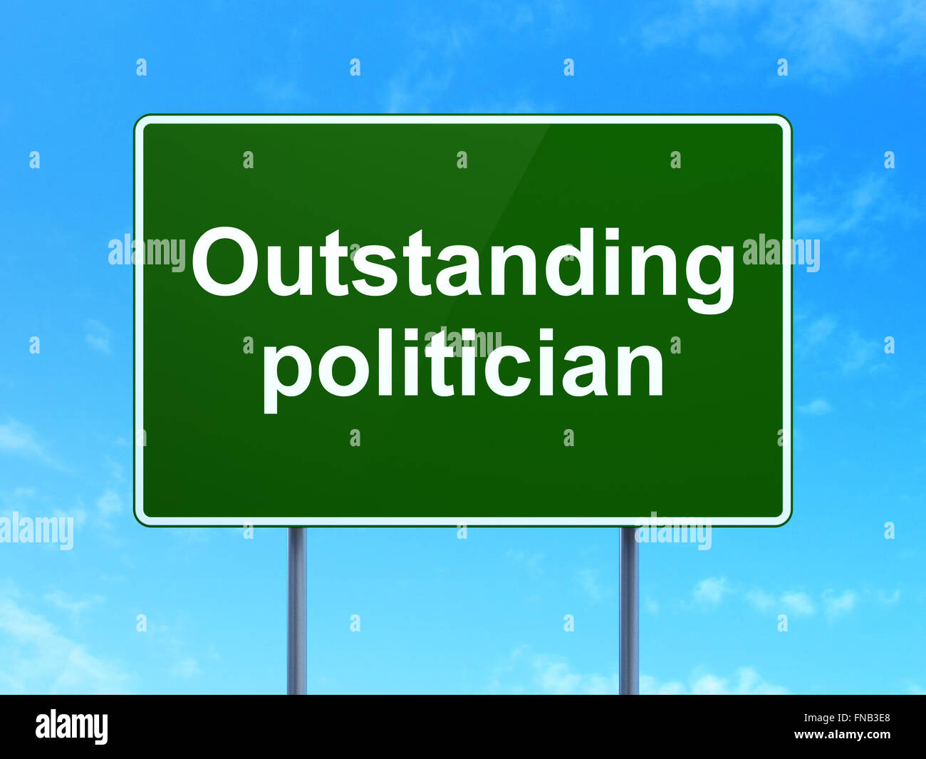 Political concept: Outstanding Politician on road sign background Stock ...