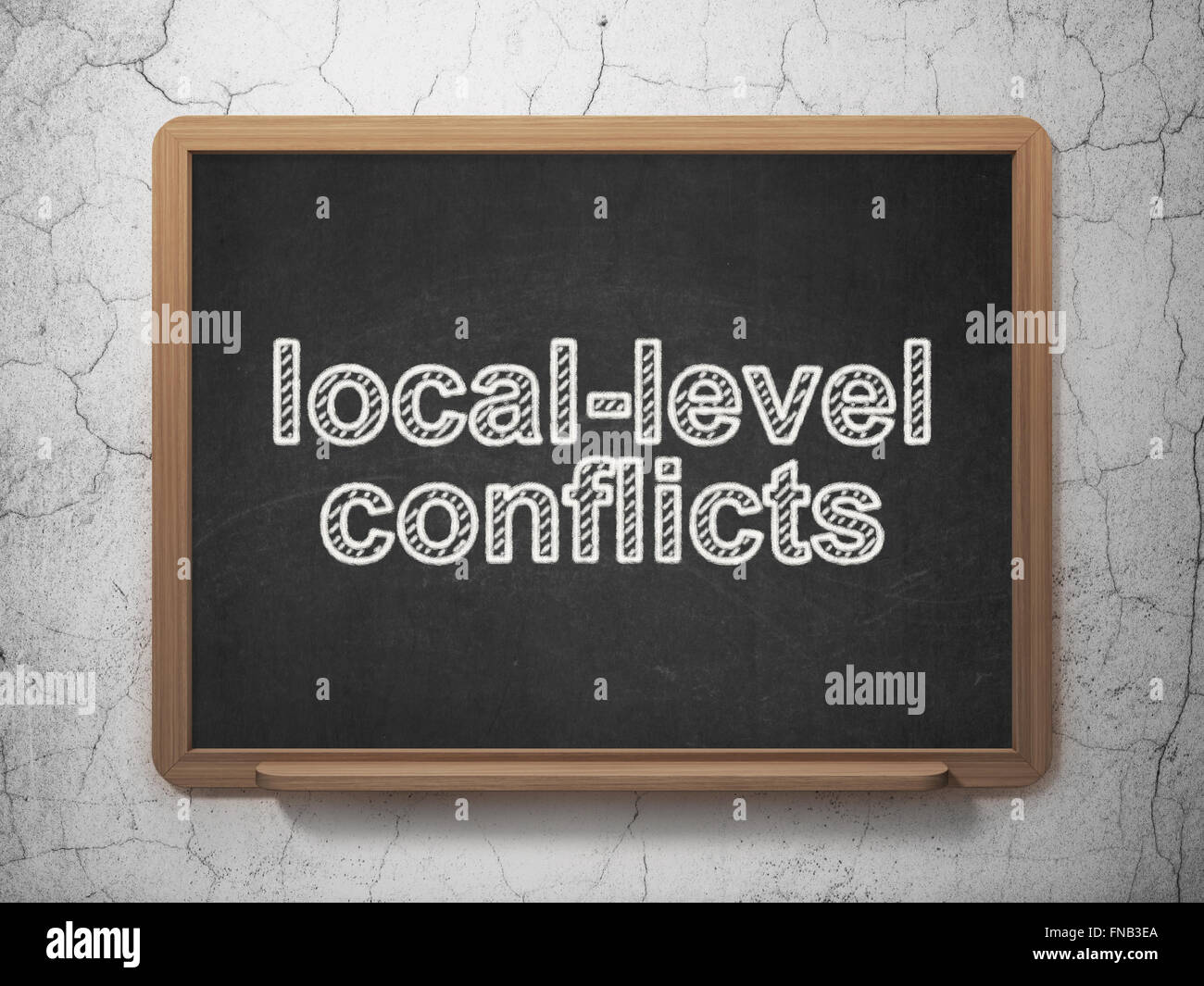 Political concept: Local-level Conflicts on chalkboard background Stock ...