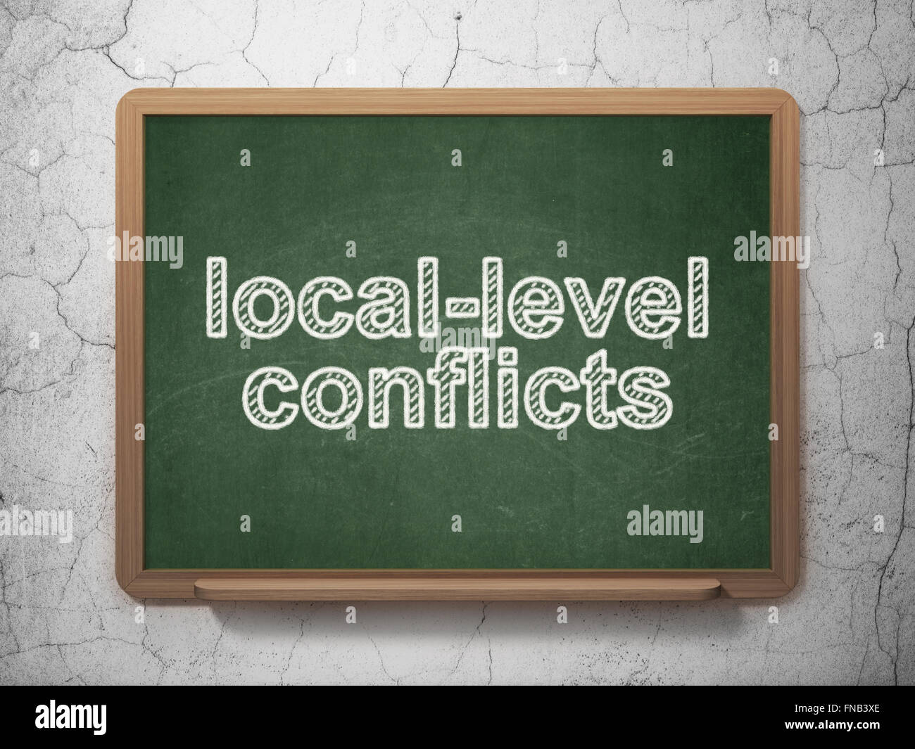Politics concept: Local-level Conflicts on chalkboard background Stock ...