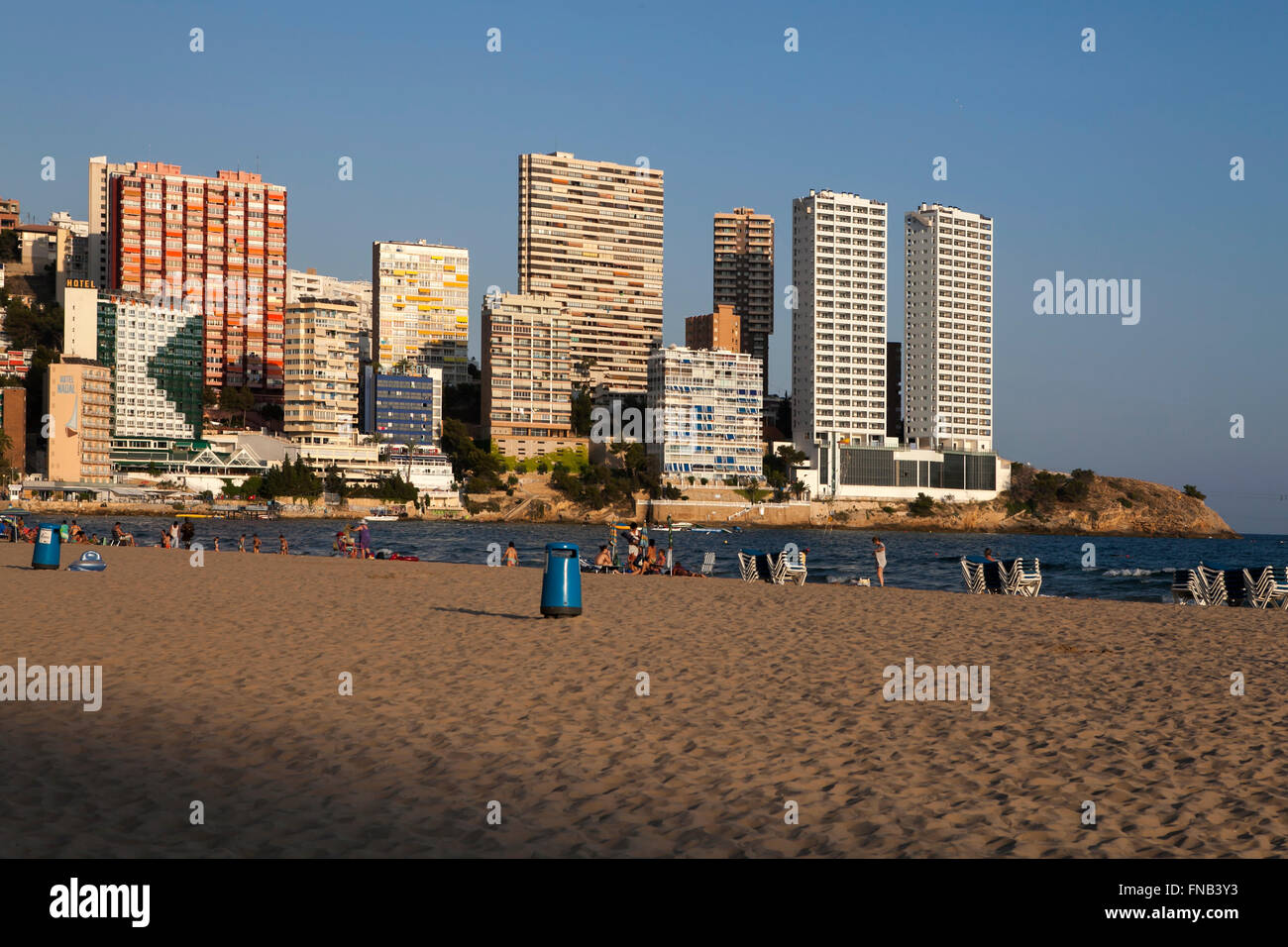 Benidorm, Spain - December 20, 2015: Beach of Benidorm. Benidorm is a ...