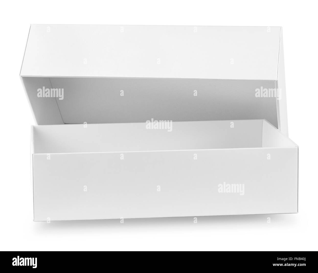 White rectangular open box isolated on white background Stock Photo - Alamy