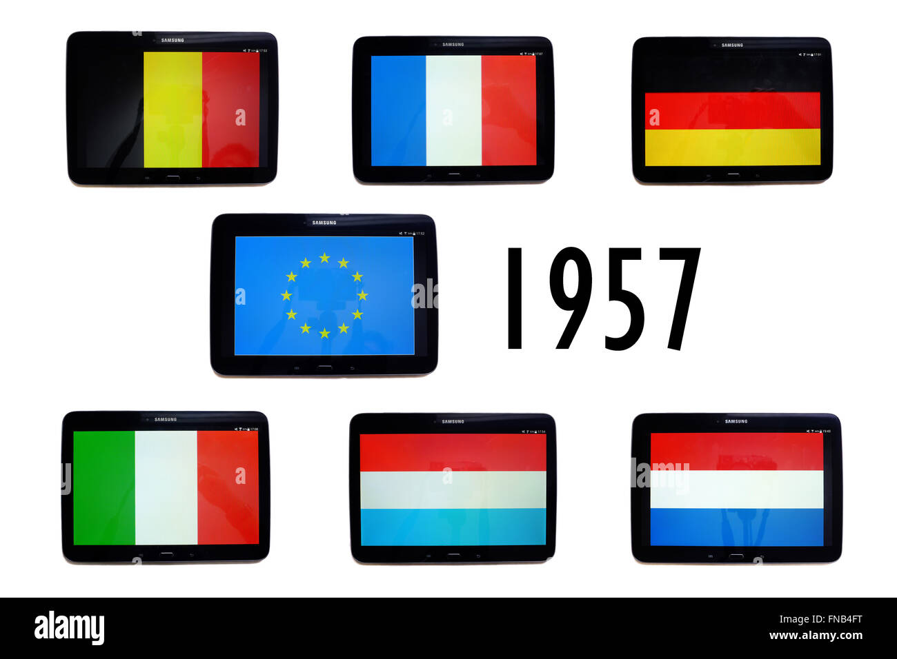 The flags of the member countries of the European Union as of 1957 ...