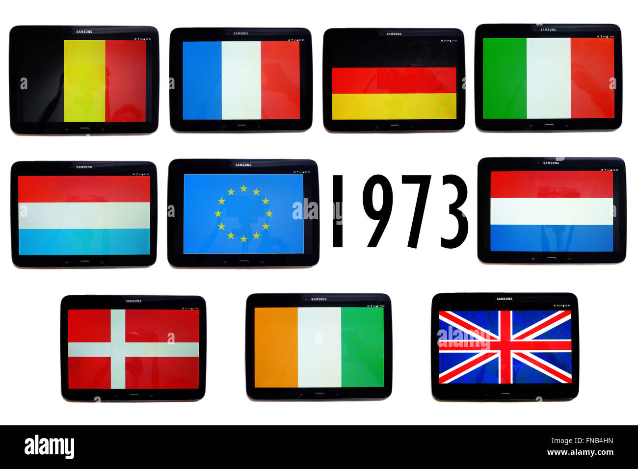 The flags of the member countries of the European Union as of 1973 ...