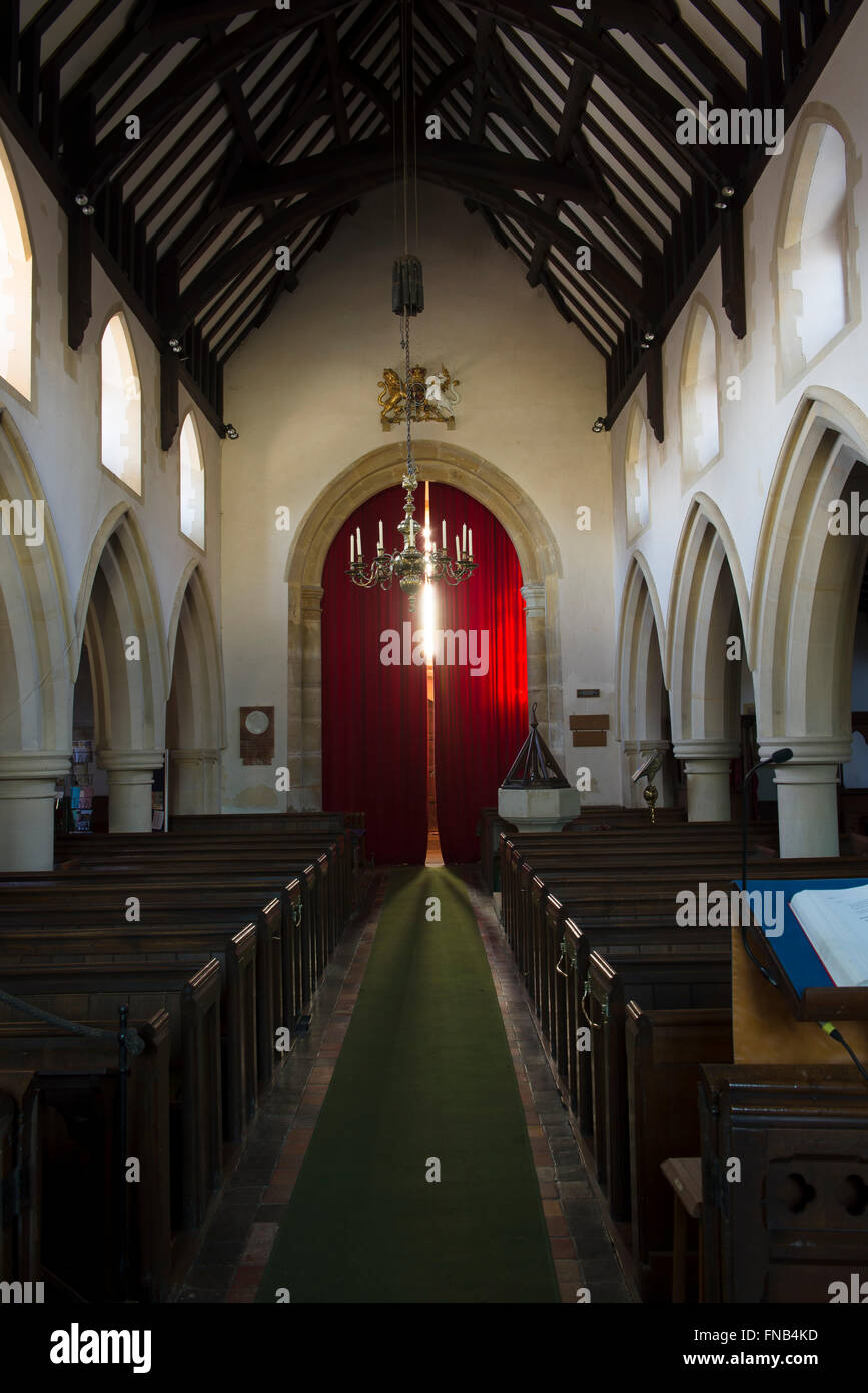 The nave of the Church of St Mary Magdalene in the village of Rusper ...