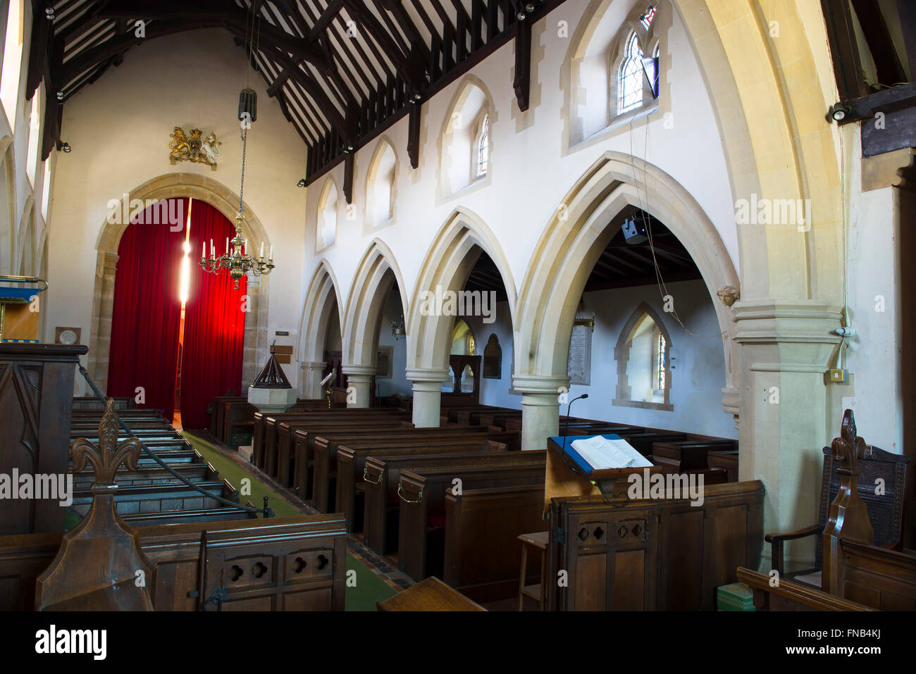 The nave of the Church of St Mary Magdalene in the village of Rusper ...