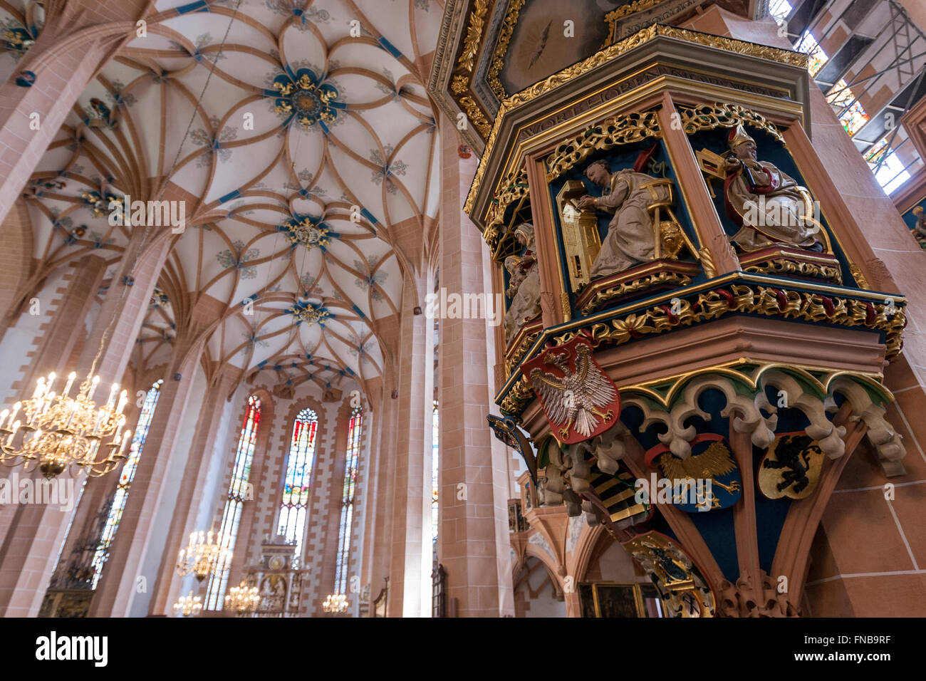 St. Anne's Church pulpit, Annaberg-Buchholz, Saxony, Germany Stock ...