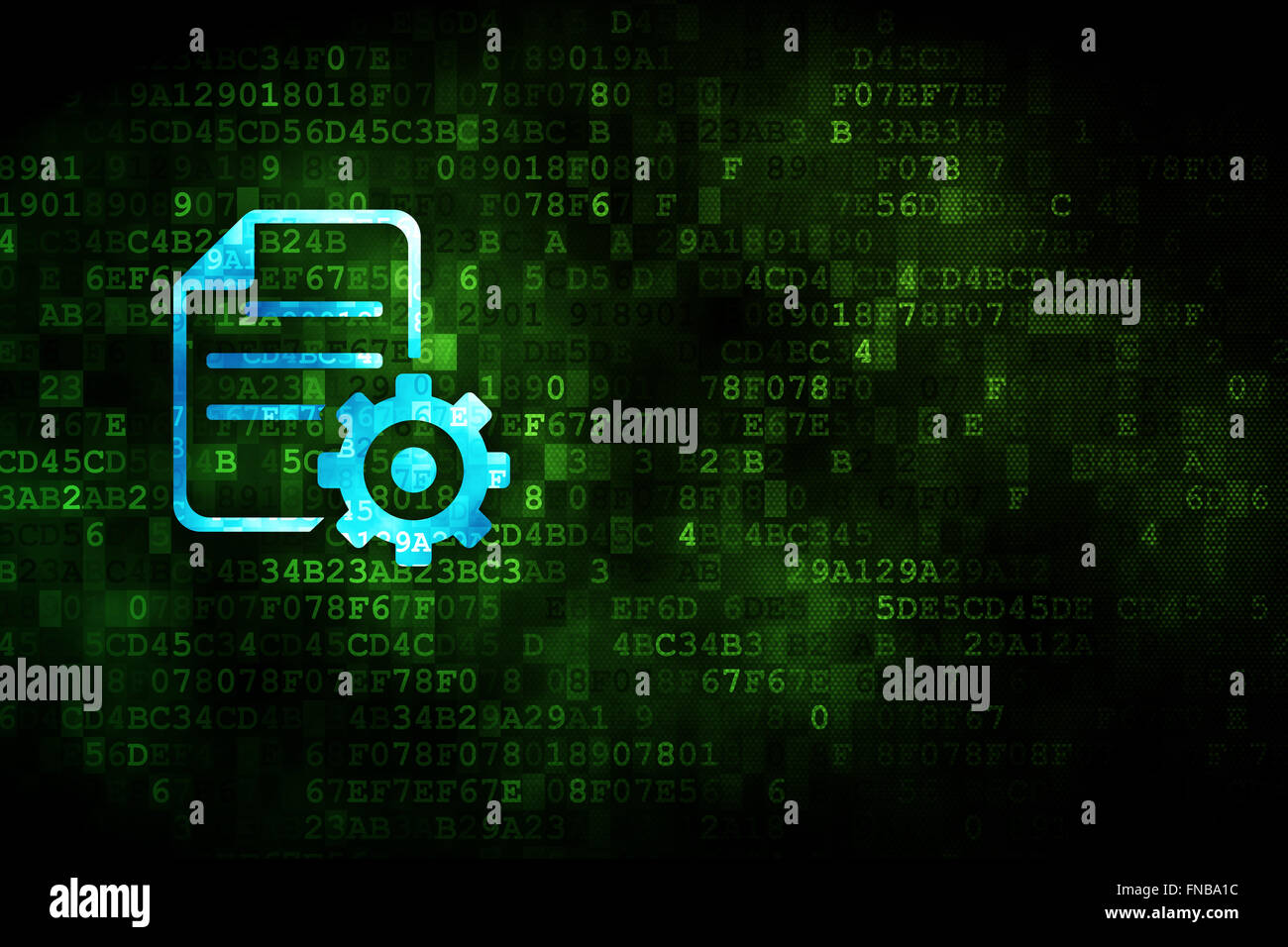 Software concept: Gear on digital background Stock Photo - Alamy