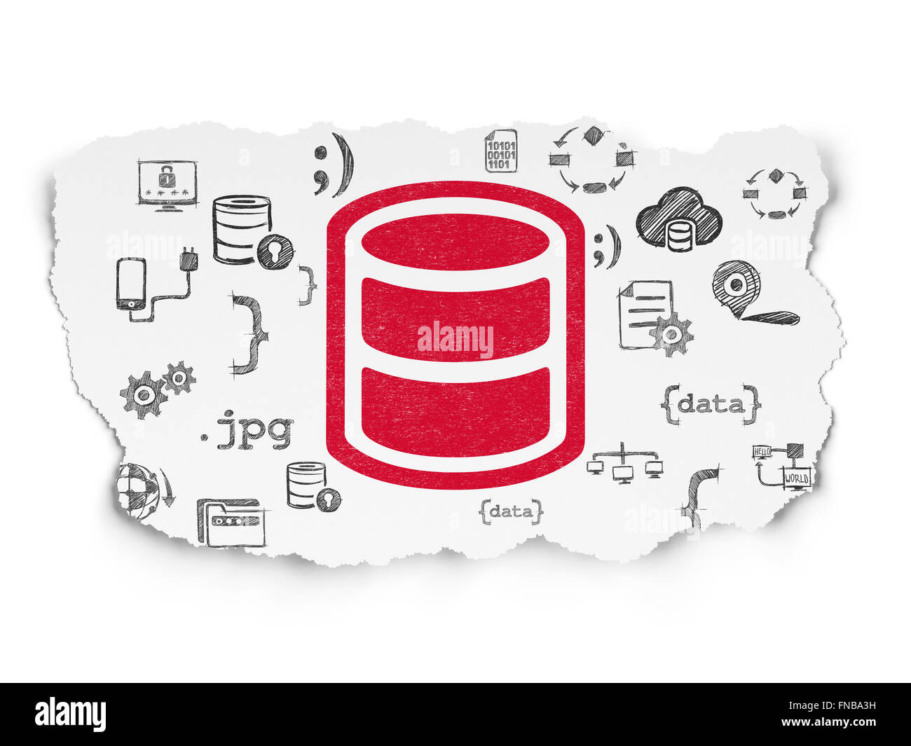 Database concept: Database on Torn Paper background Stock Photo - Alamy