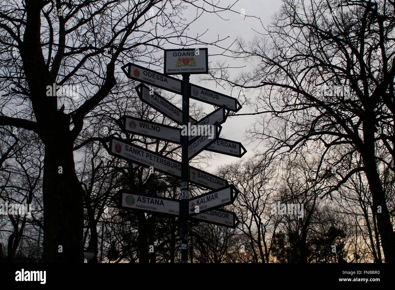 Signs, Gdansk old town, Poland Stock Photo - Alamy