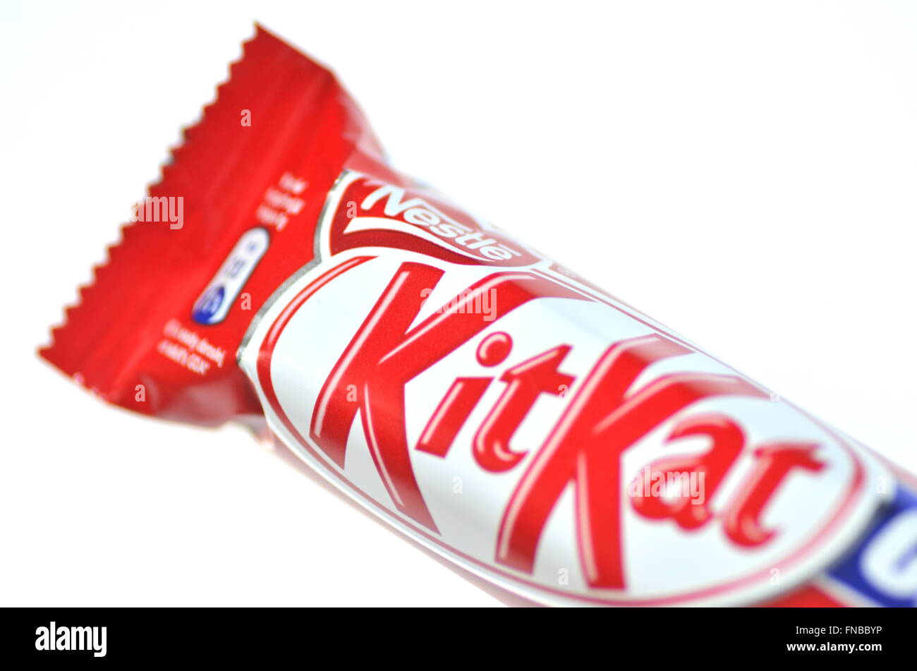 Kit Kat chocolate bar isolated on white background Stock Photo - Alamy