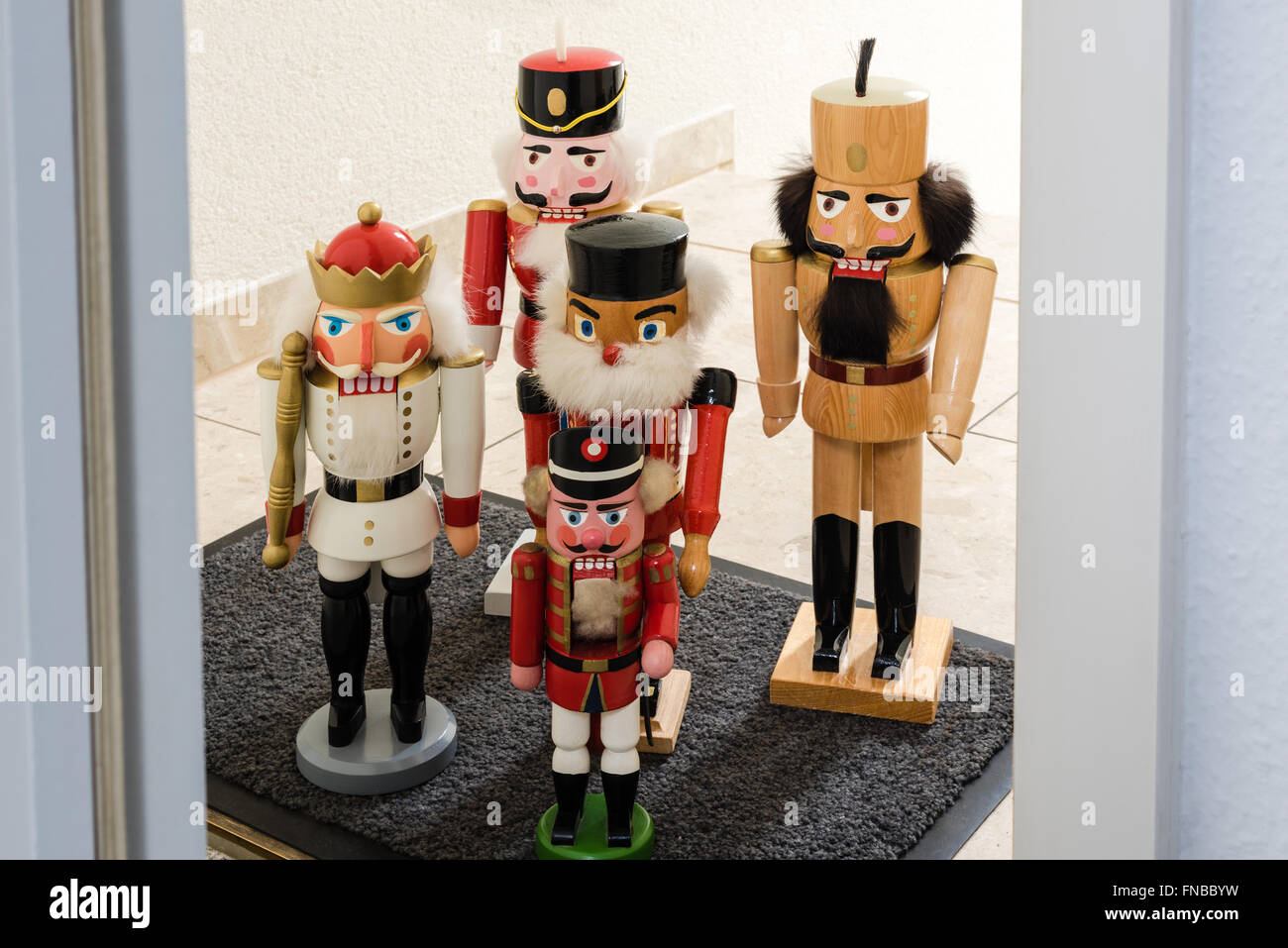 Traditional Nutcrackers Waiting For Entrance Stock Photo - Alamy