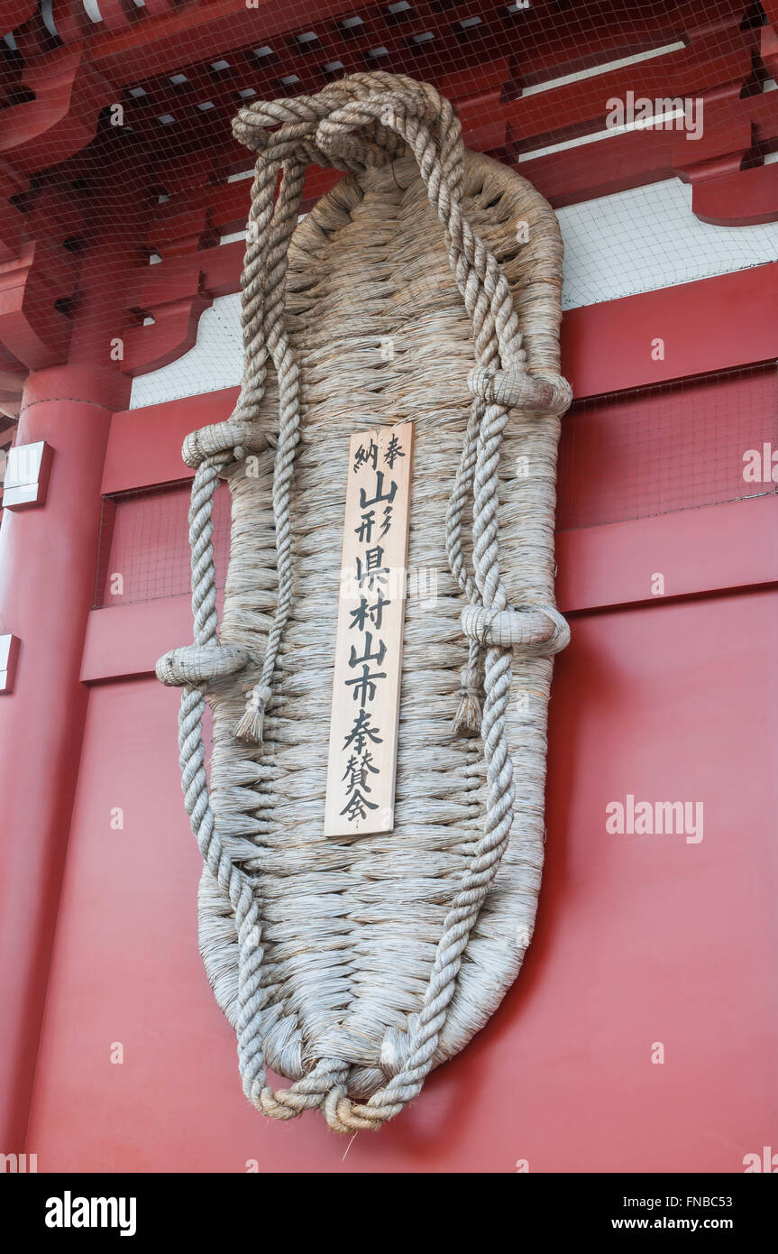 Straw sandal, Senso-ji, Buddhist temple, Hozomon Gate, Asakusa, Tokyo ...