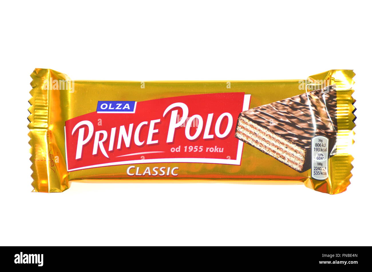 Prince Polo chocolate bar isolated on white background Stock Photo - Alamy