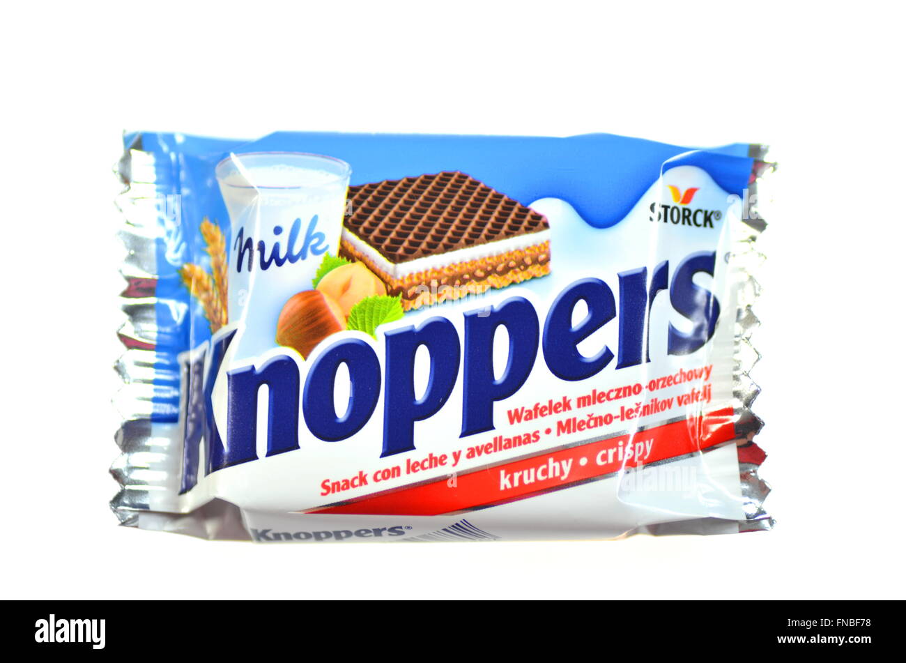 Knoppers wafer isolated on white background Stock Photo - Alamy