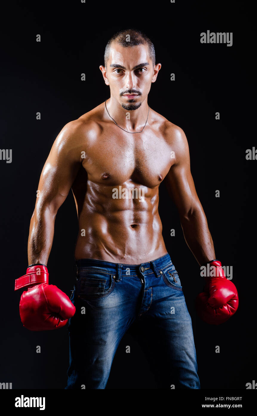 Ripped boxer in sports concept Stock Photo - Alamy