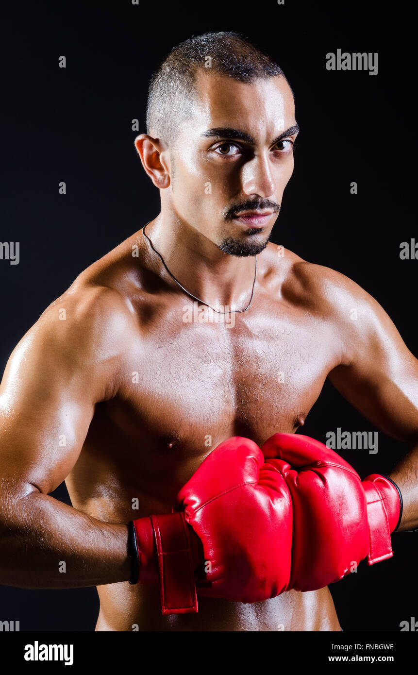 Ripped boxer in sports concept Stock Photo - Alamy