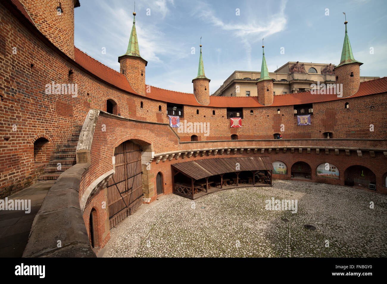 Poland, Krakow (Cracow), Old Town, Barbican fortification, medieval ...