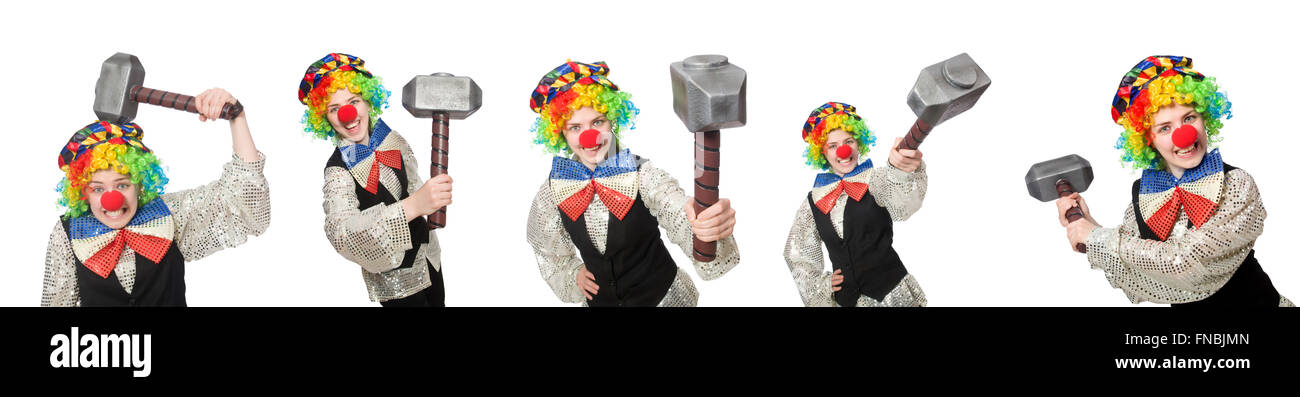 Clown in various poses isolated on white Stock Photo - Alamy