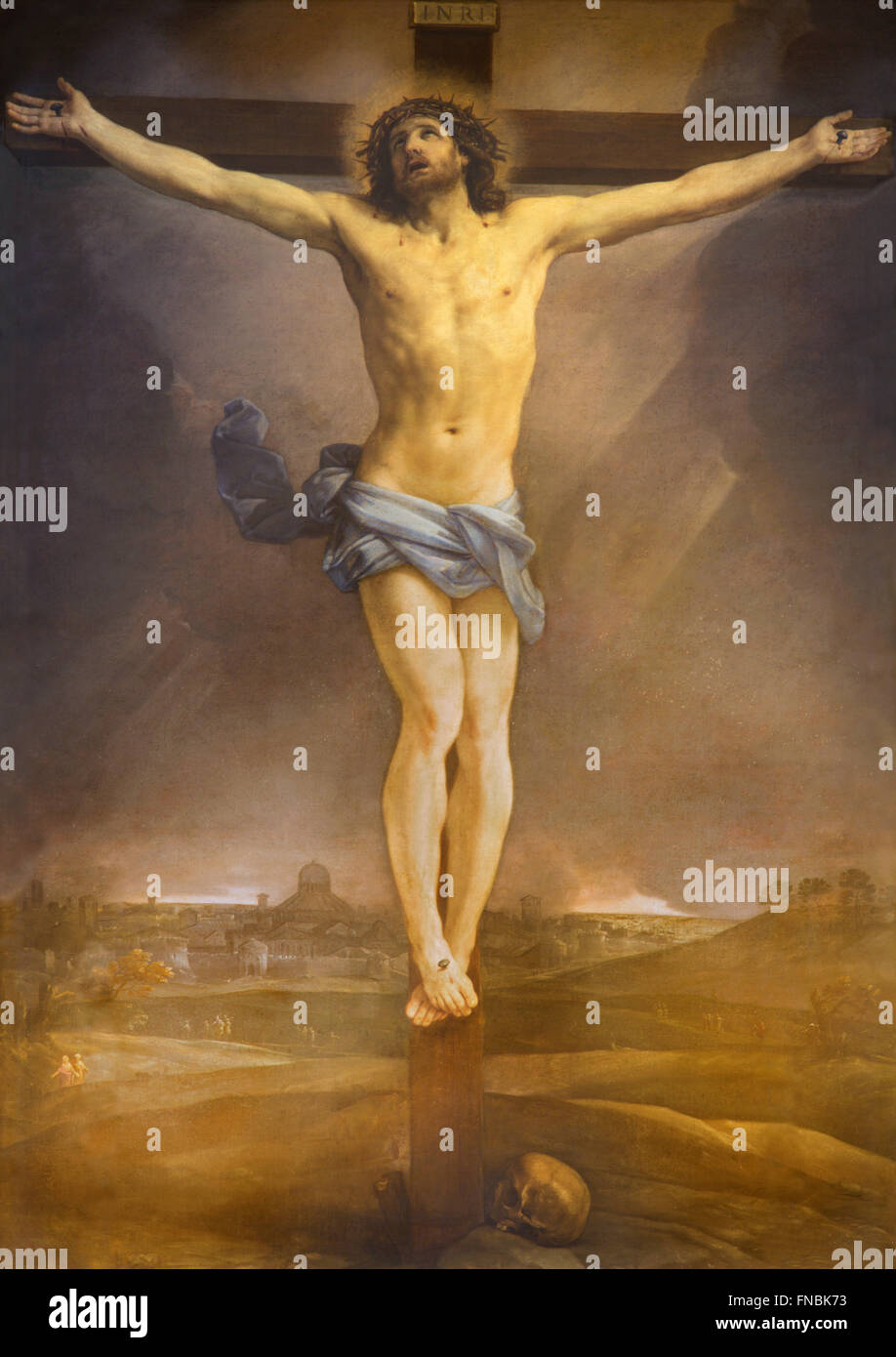 ROME, ITALY - MARCH 25, 2015: The altarpiece of Crucifixion by Guido ...