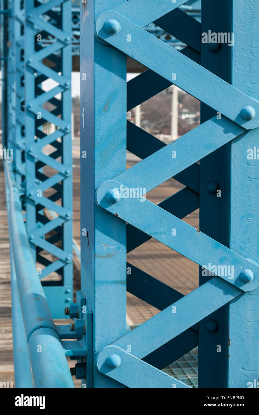 blue iron bridge architecture Stock Photo - Alamy