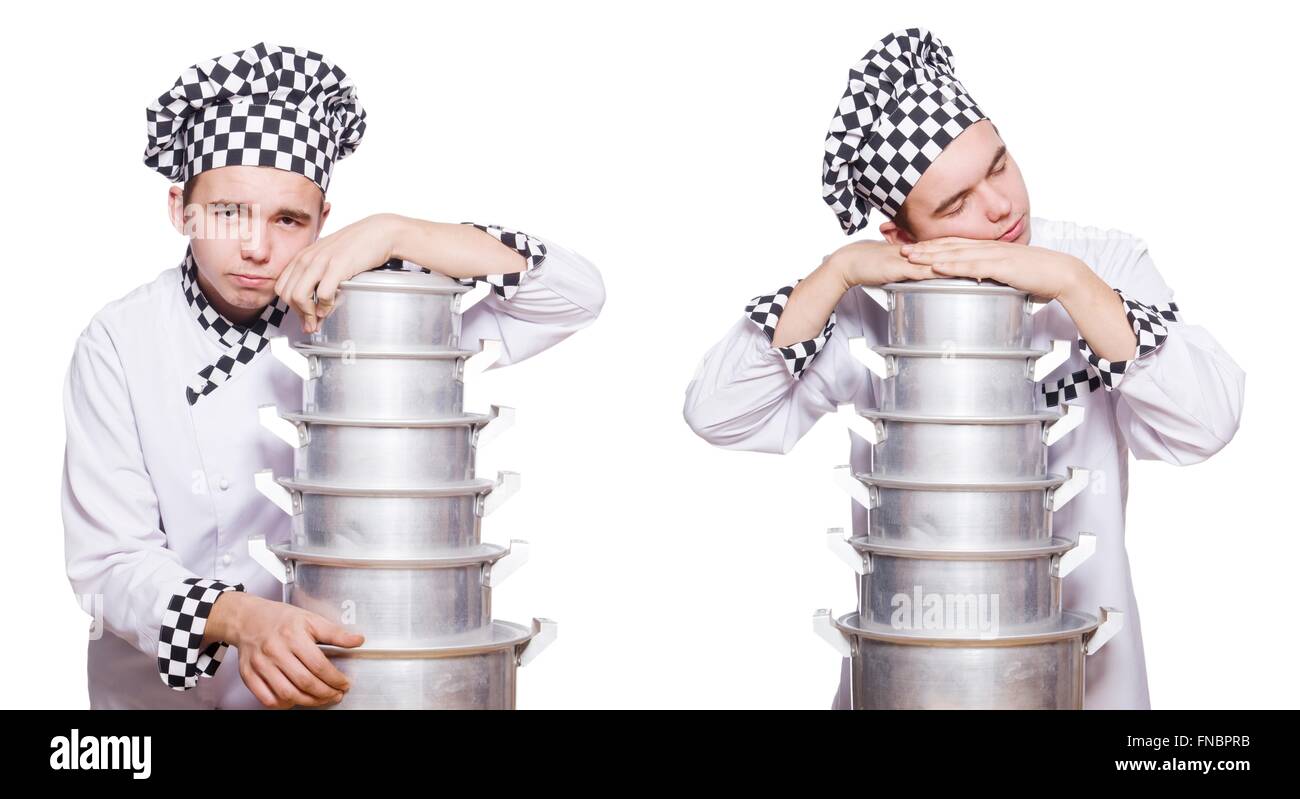 Set of photos with funny cook Stock Photo - Alamy