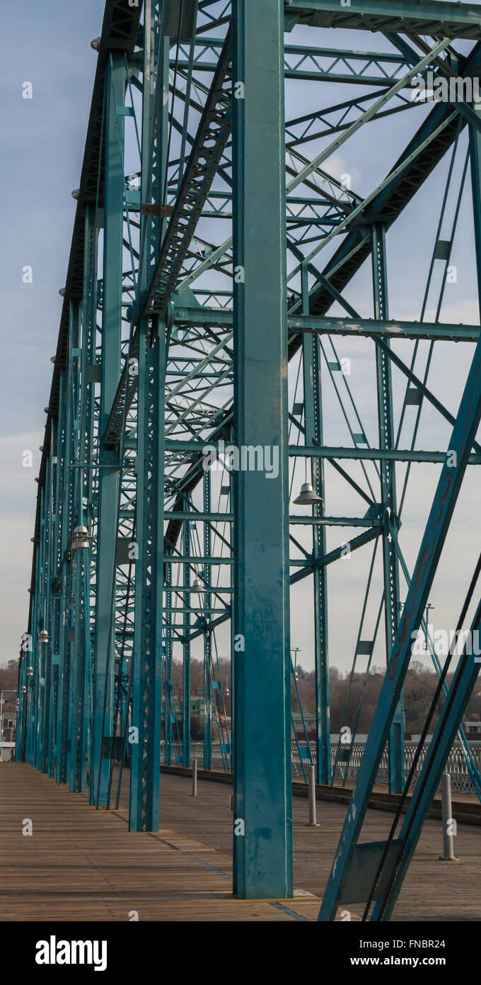 blue iron bridge architecture Stock Photo - Alamy