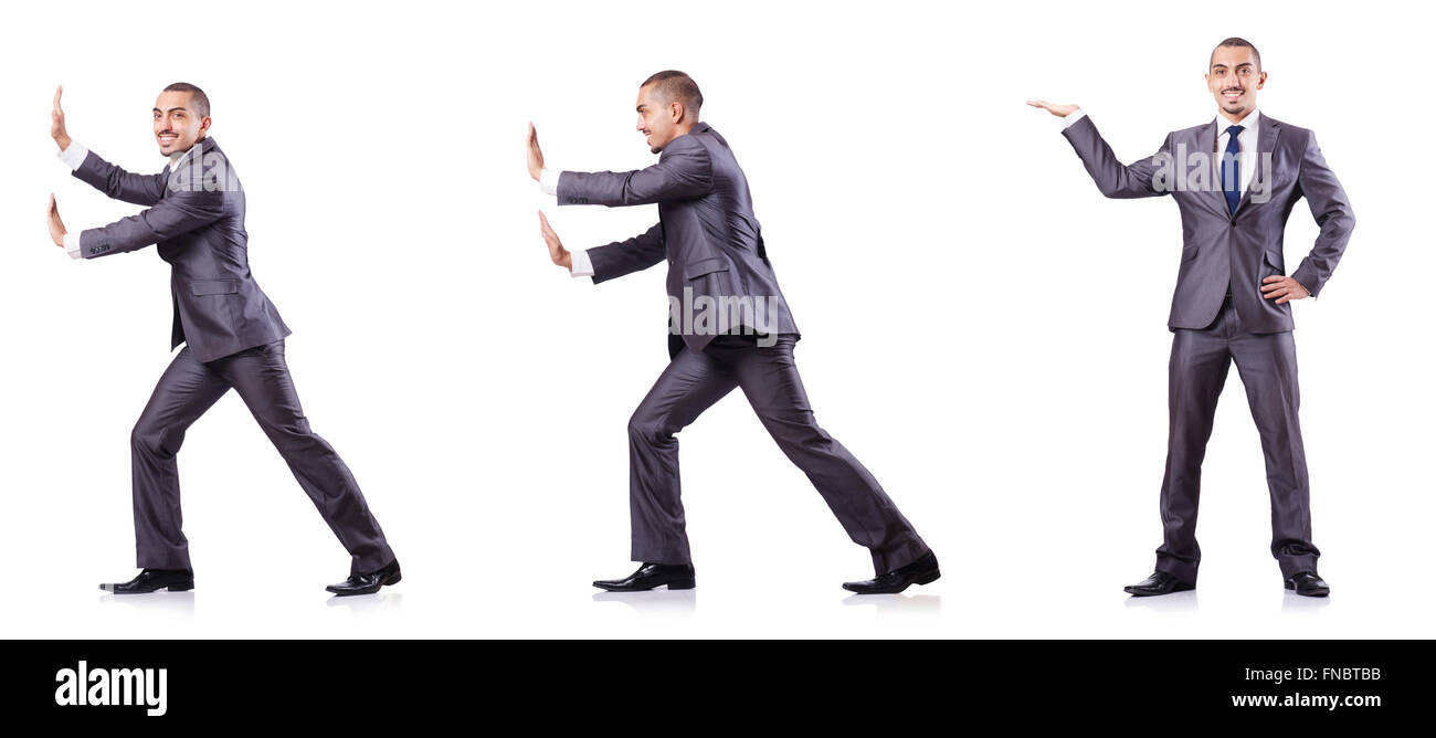 Businessman in various poses isolated on white Stock Photo - Alamy