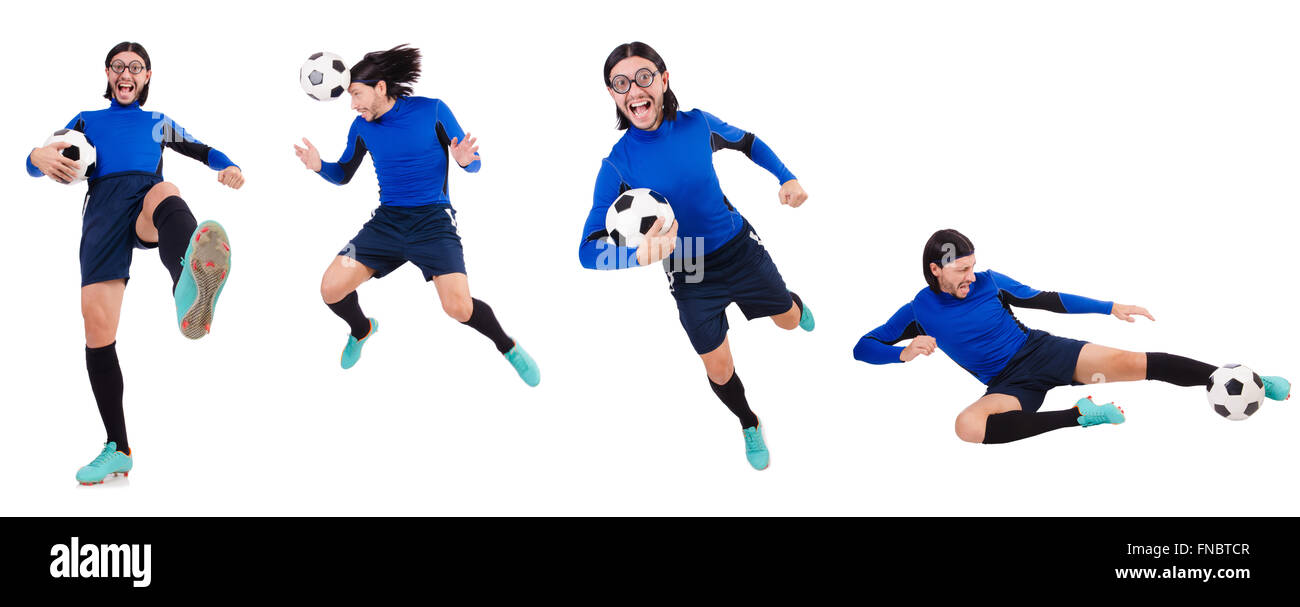 Football player isolated on the white background Stock Photo - Alamy
