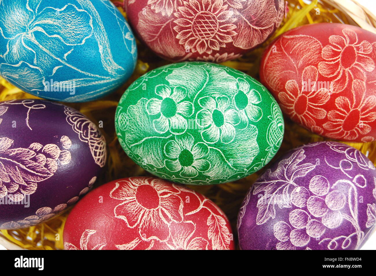 Traditional scratched hand-made Easter egg from Poland Stock Photo - Alamy