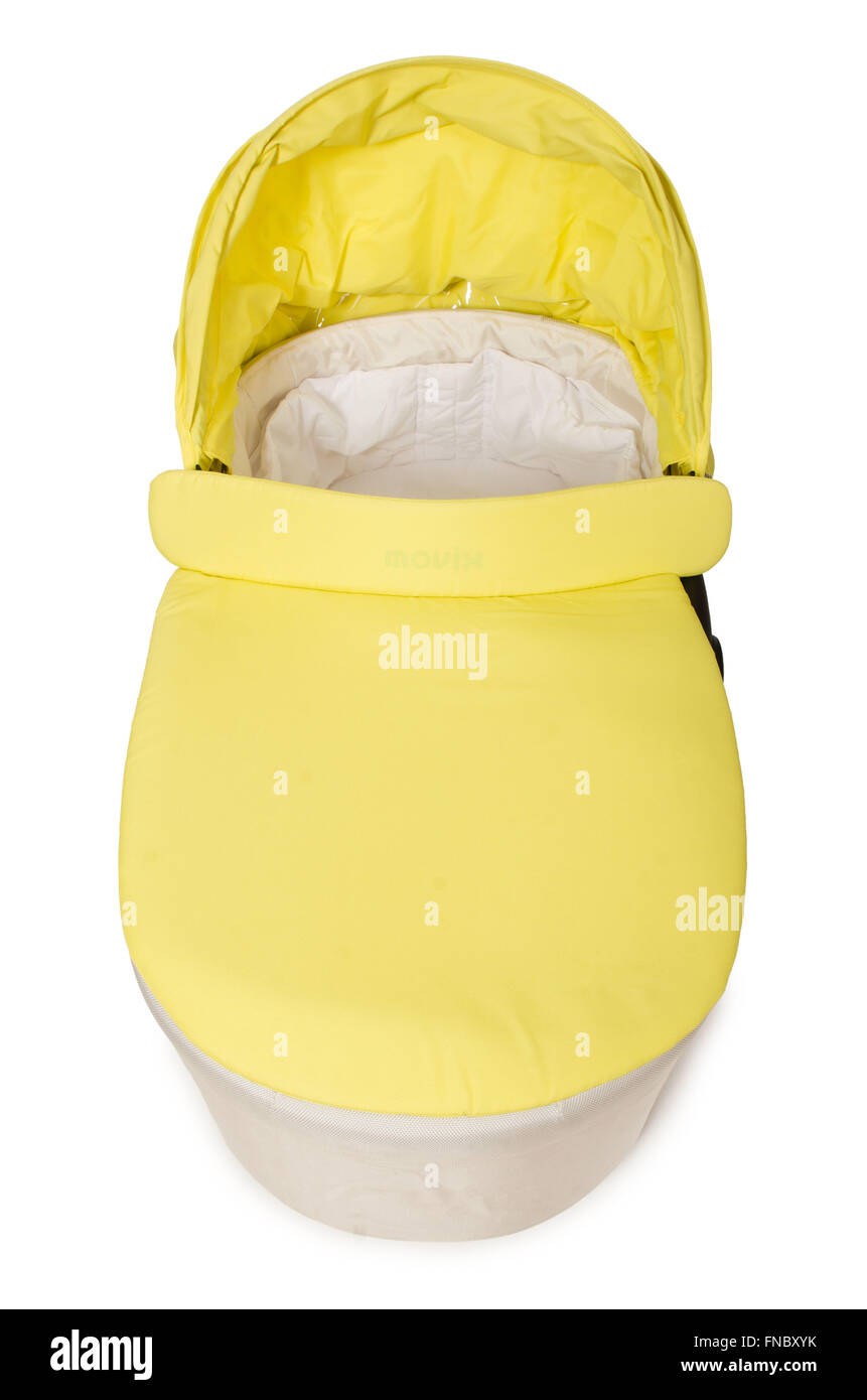 Baby carrycot isolated on white Stock Photo - Alamy