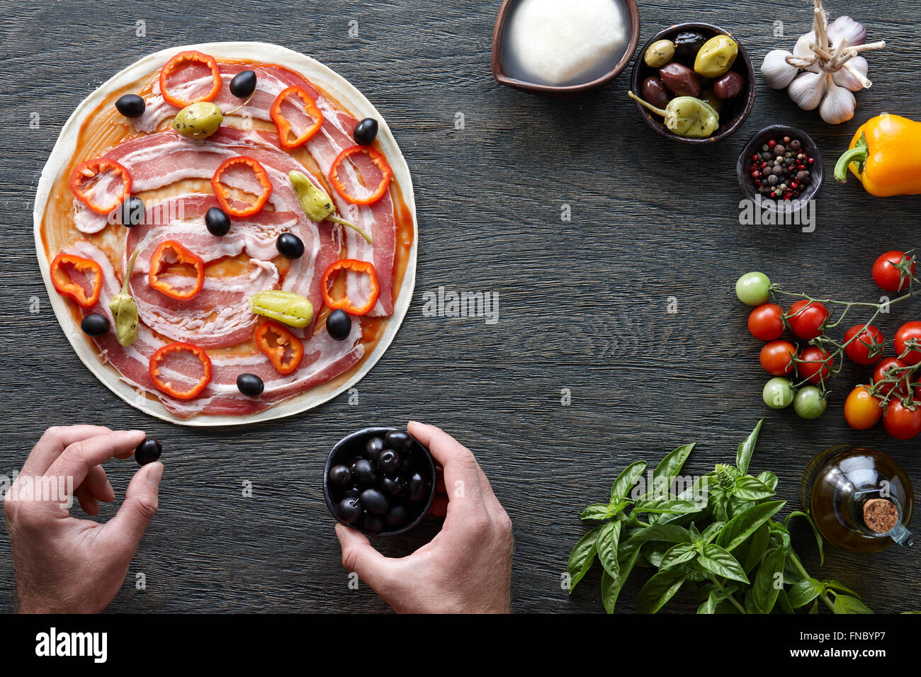 Cooking Italian pizza Stock Photo - Alamy