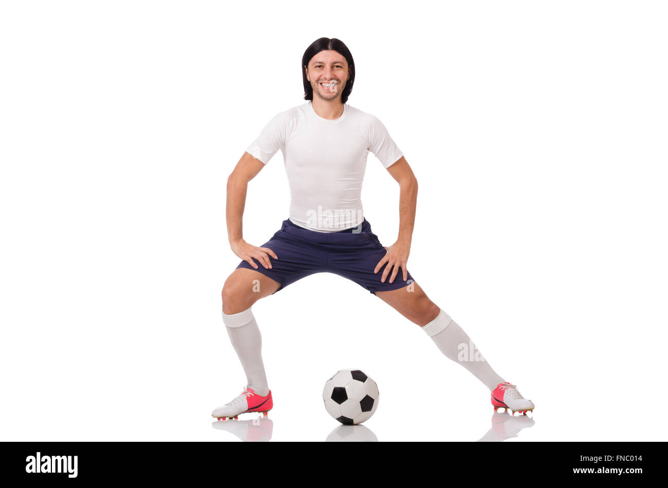 Young footballer isolated on the white Stock Photo - Alamy