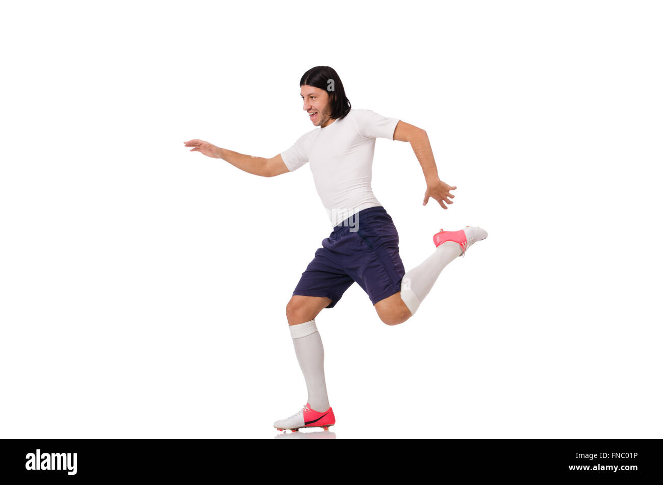 Young footballer isolated on the white Stock Photo - Alamy