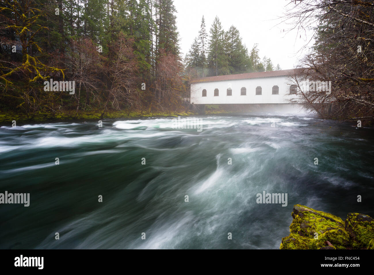 Historic Belknap Bridge over the Upper McKenzie River in the Willamette ...